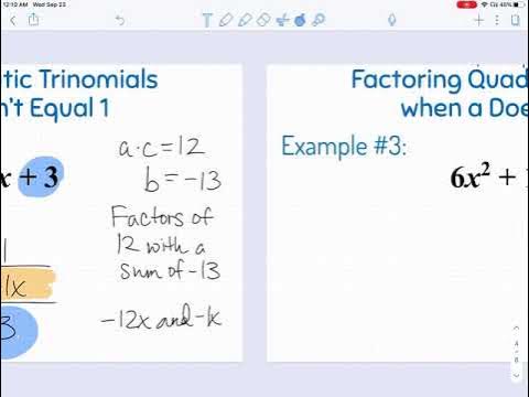Factoring Quadratic Trinomials when a Doesn’t Equal 1 Lesson - YouTube