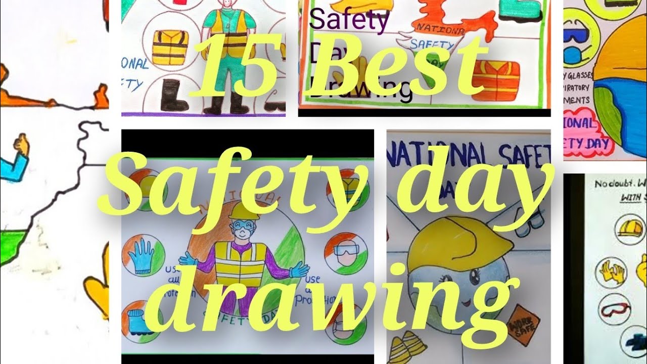 15 Best Safety Day Drawing | safety day drawing | Safety Day poster ...