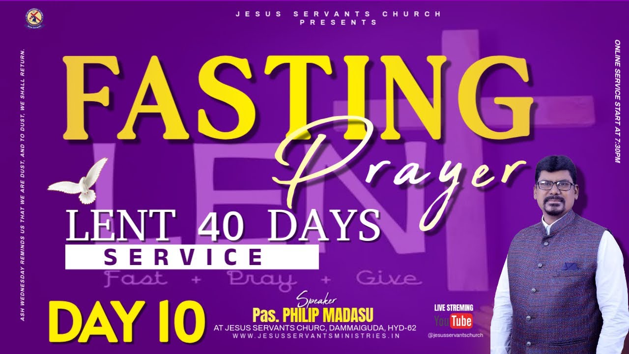 | DAY 10 LENT PRAYERS | JSM Church | Rev Dr Philip Madasu - YouTube