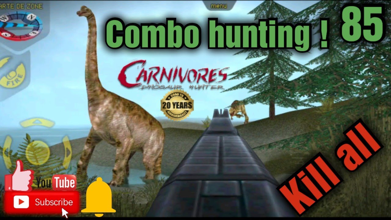 Carnivores dinosaur hunter 85 : Combo hunting Kill all - YouTube