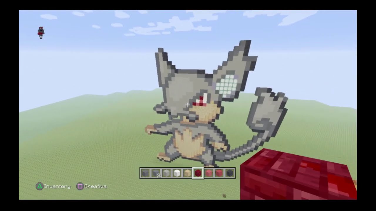 Building Alolan Rattata in Minecraft! Pixel art , Dark Rattata - YouTube
