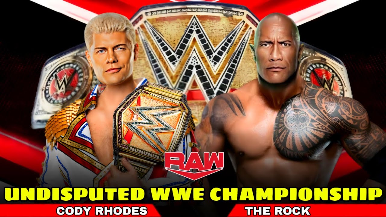 Cody Rhodes vs The Rock Undisputed WWE Championship Full Match WWE Raw ...