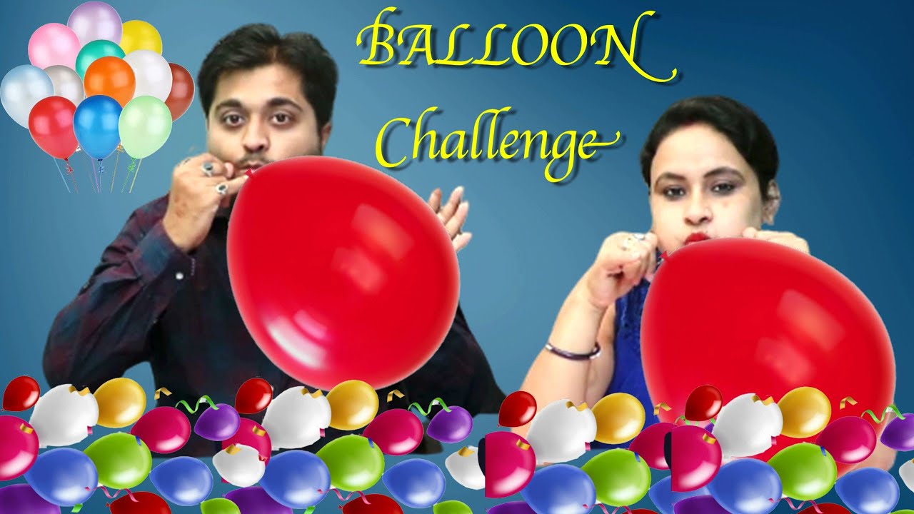 BALLOON CHALLENGE || Husband VS Wife Balloon Competition || - YouTube