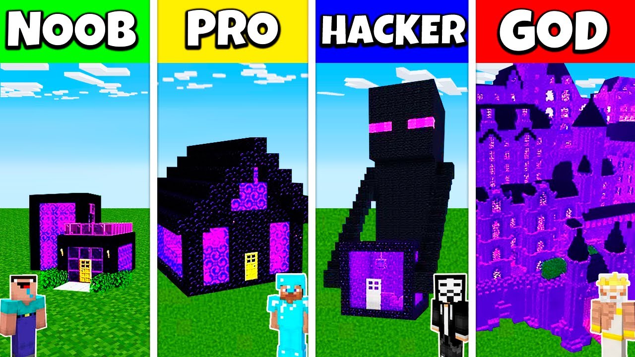 Minecraft Battle: NOOB vs PRO vs HACKER vs GOD: NETHER PORTAL HOUSE ...