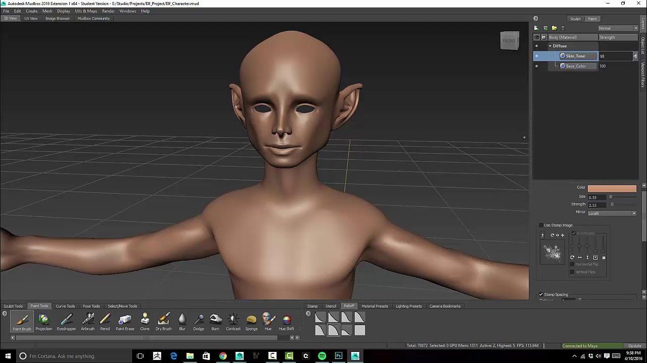 Character Modeling Part 31: Texturing the skin with mudbox - YouTube