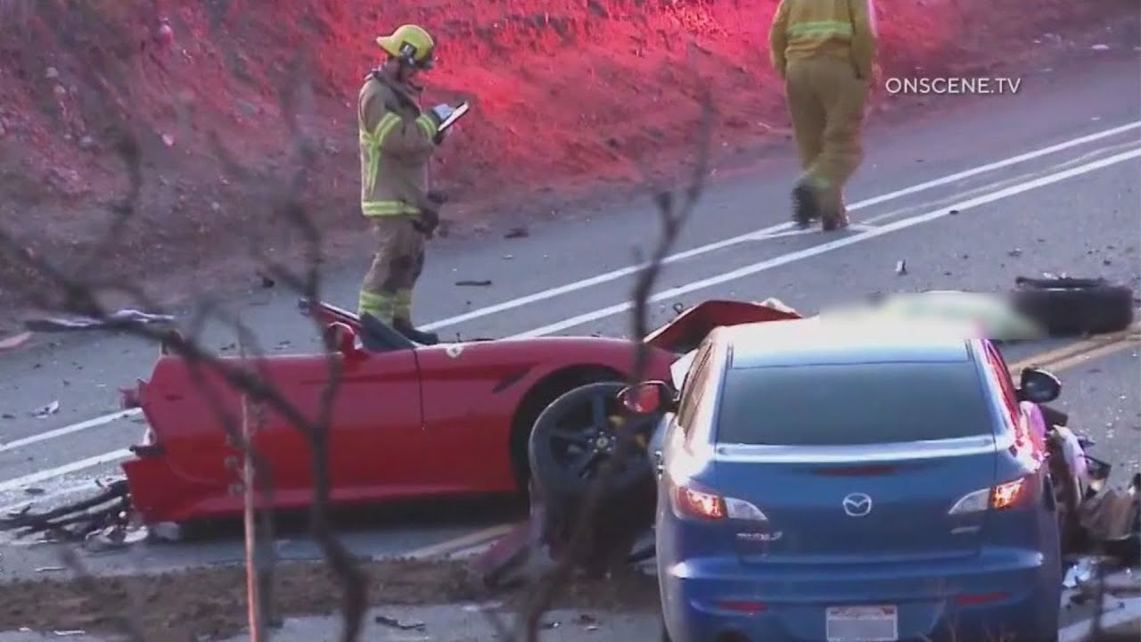 Ferrari Split In Half In Silverado Canyon Crash 1 Dead Youtube