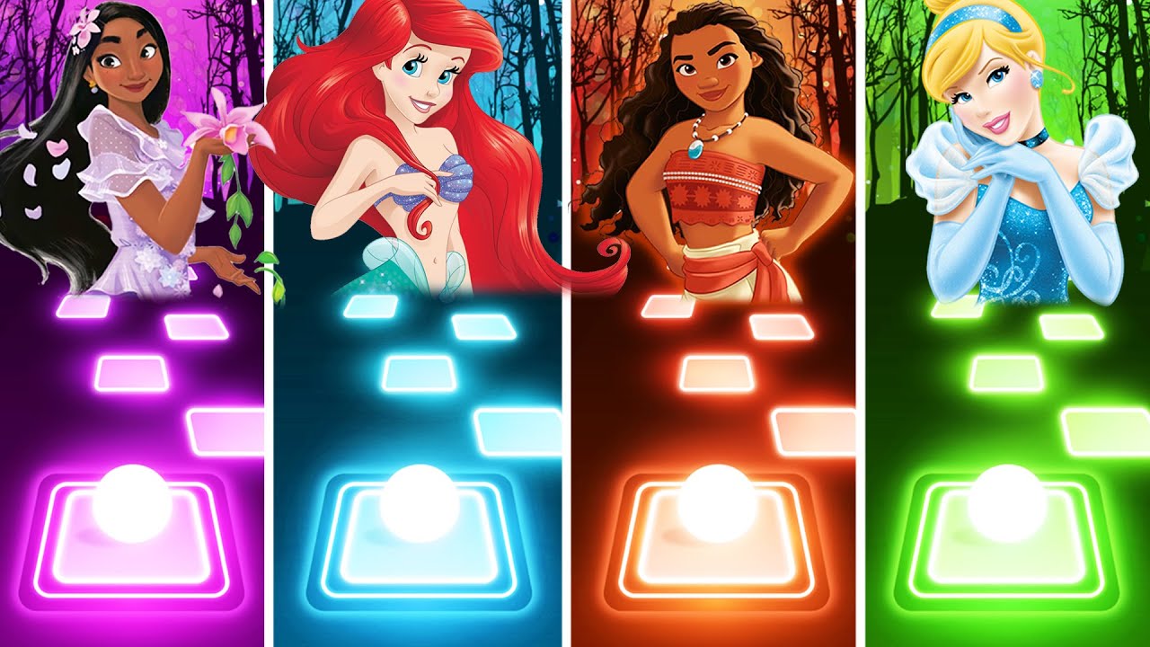 Encanto Isabela Vs Mermaid Ariel Vs Moana Vs Cinderella - Tiles Hop EDM ...