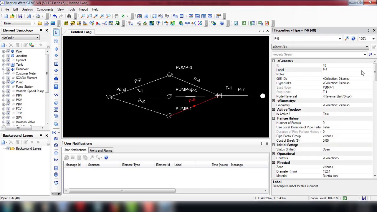 BENTLEY WaterGEMS - Introductory Tutorial No.1 - YouTube