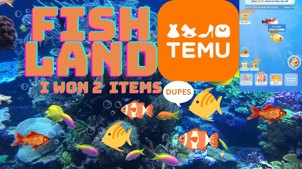TEMU FISHLAND 🐠I Won My FIRST 2 Items - YouTube