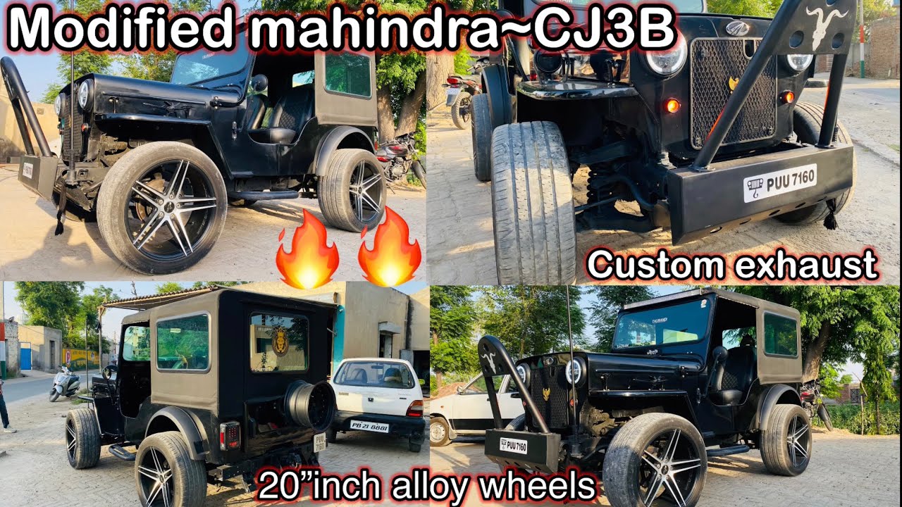 Modified mahindra~CJ3B || 20”inch alloy wheels || Scorpio Suspension 🔥🔥 ...