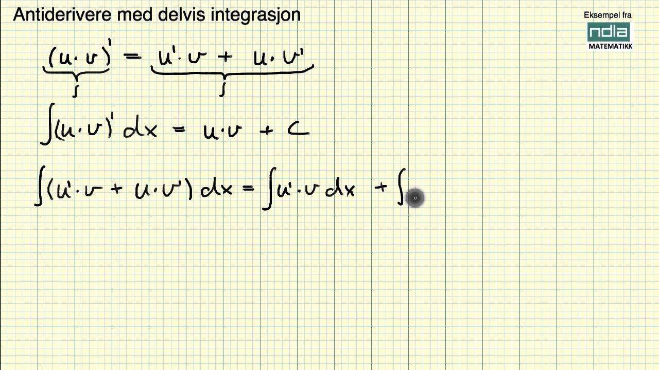 Matematikk R2 Antideriverte med delvis integrasjon - YouTube