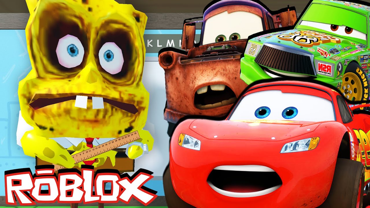LIGHTNING MCQUEEN VS SPONGEBOB SQUAREPANTS in Roblox! The Cars ESCAPE ...
