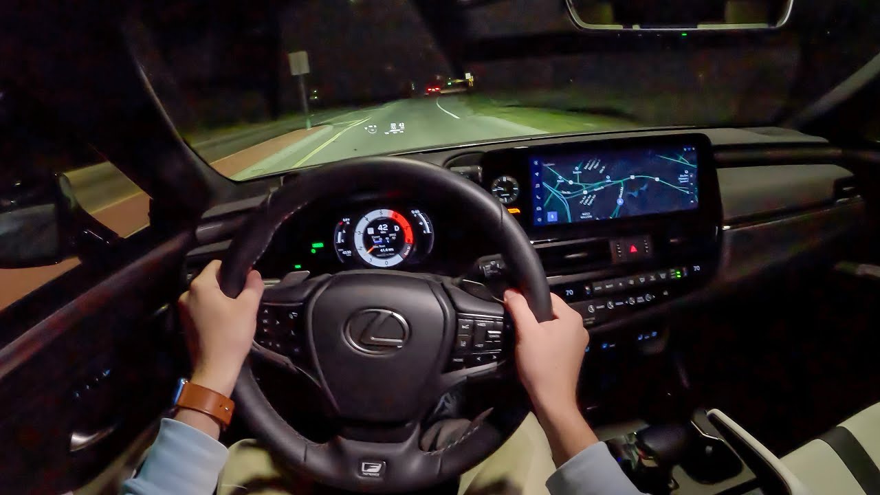 2023 Lexus ES 300h F Sport Handling - POV Night Drive (Binaural Audio ...