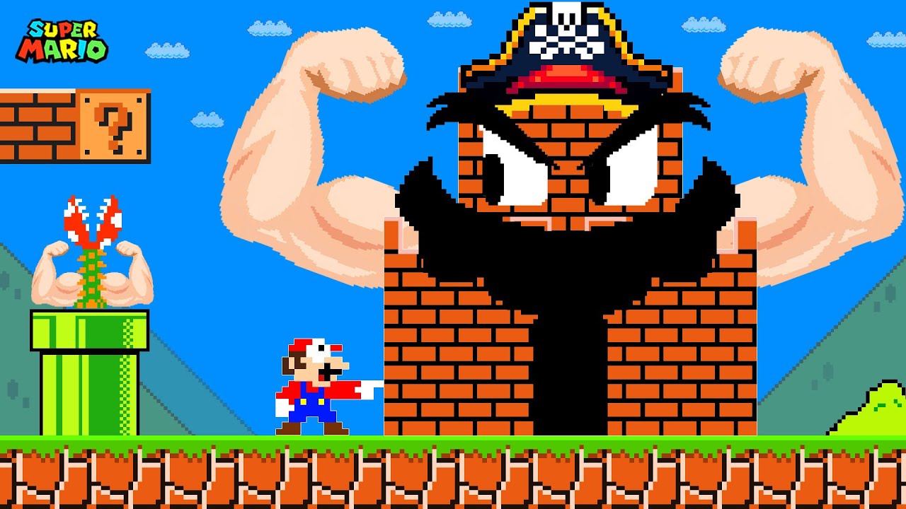 Super Mario Bros. But Everything Mario Touches Had Muscle Arms - YouTube