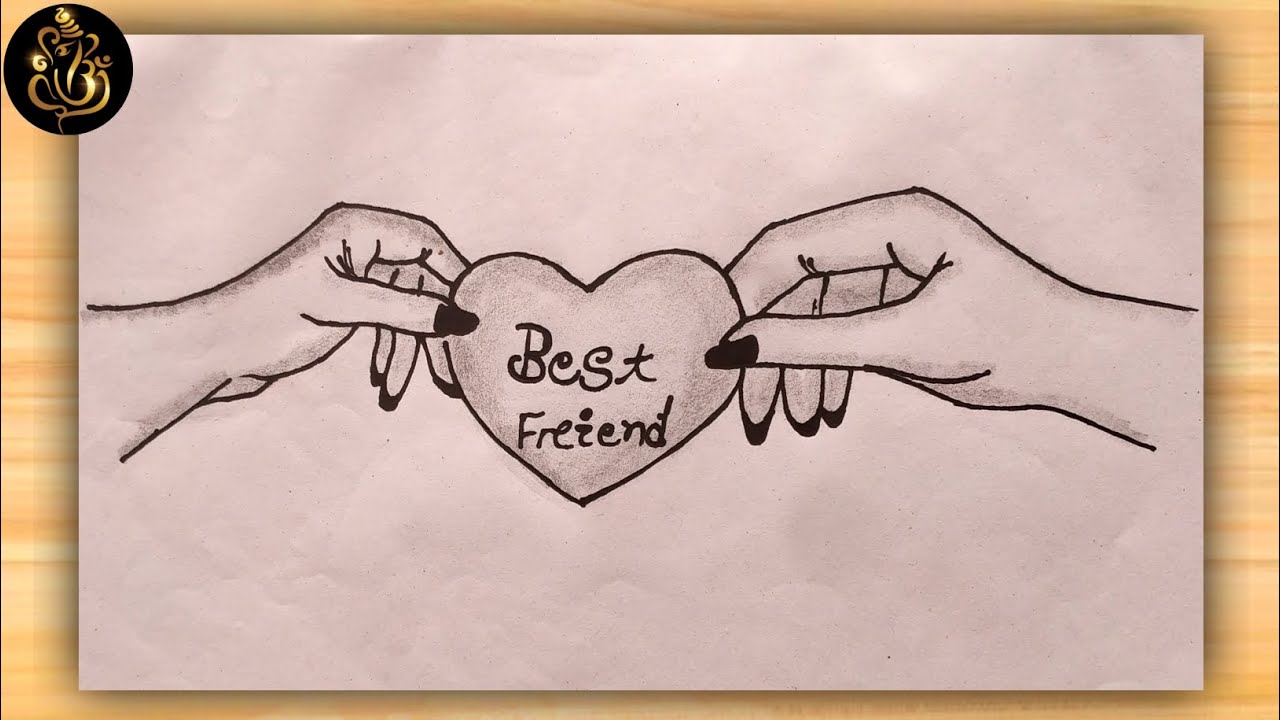 Friendship Day Drawing || Easy frendship sketch drawing || How to draw ...