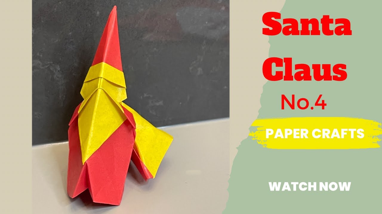 How to make an Origami Santa with his gift bag 🥰🎁🎅#origami #papercraft ...