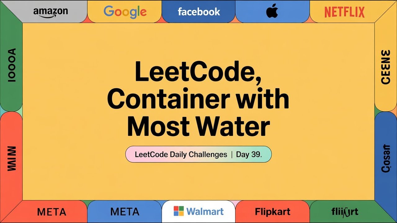 Leetcode 11. Container With Most Water#codinginterview#dailychallenge #python #faang #day39 04 ...