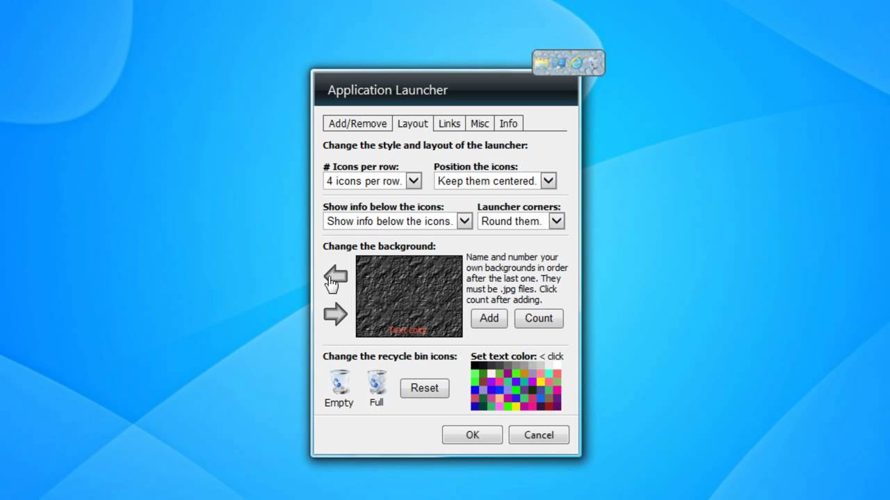 Application Launcher Widget for Windows 7 - YouTube