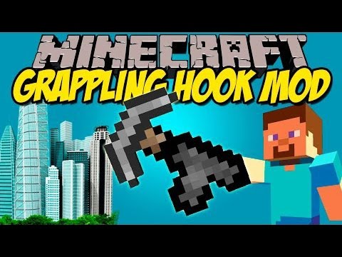 Обзор модов Minecraft #174 Grappling Hook Mod 1.11/1.10.2 - Зацепил и ...