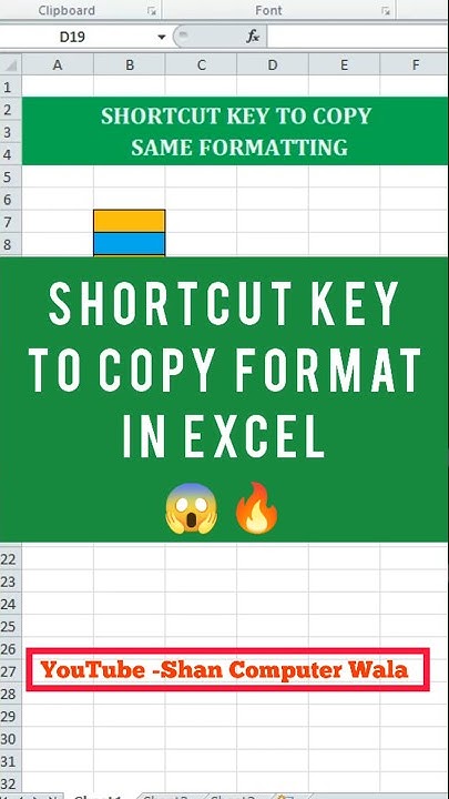 Shortcut Key to Copy Format in Excel | Excel Shortcut Keys 🔥💯 #shorts # ...
