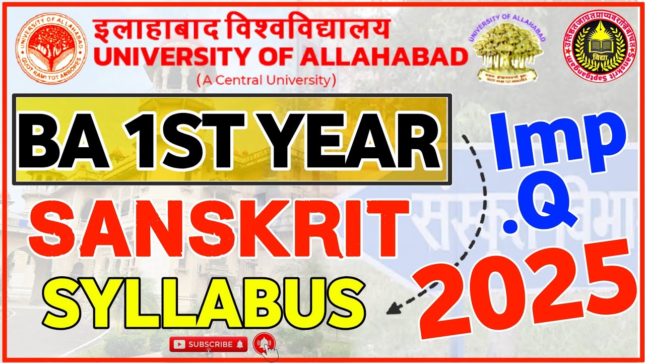 BA First Year Sanskrit Syllabus 2025 !Imp.Q Allahabad University ...
