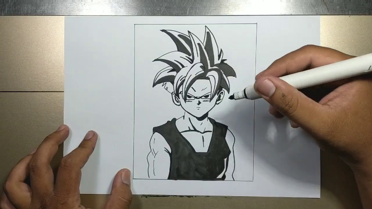 How to draw GOHAN step by step - YouTube