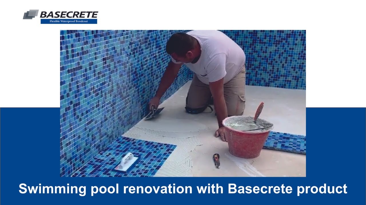 Swimming pool renovation with Basecrete product _ Part 2 - YouTube