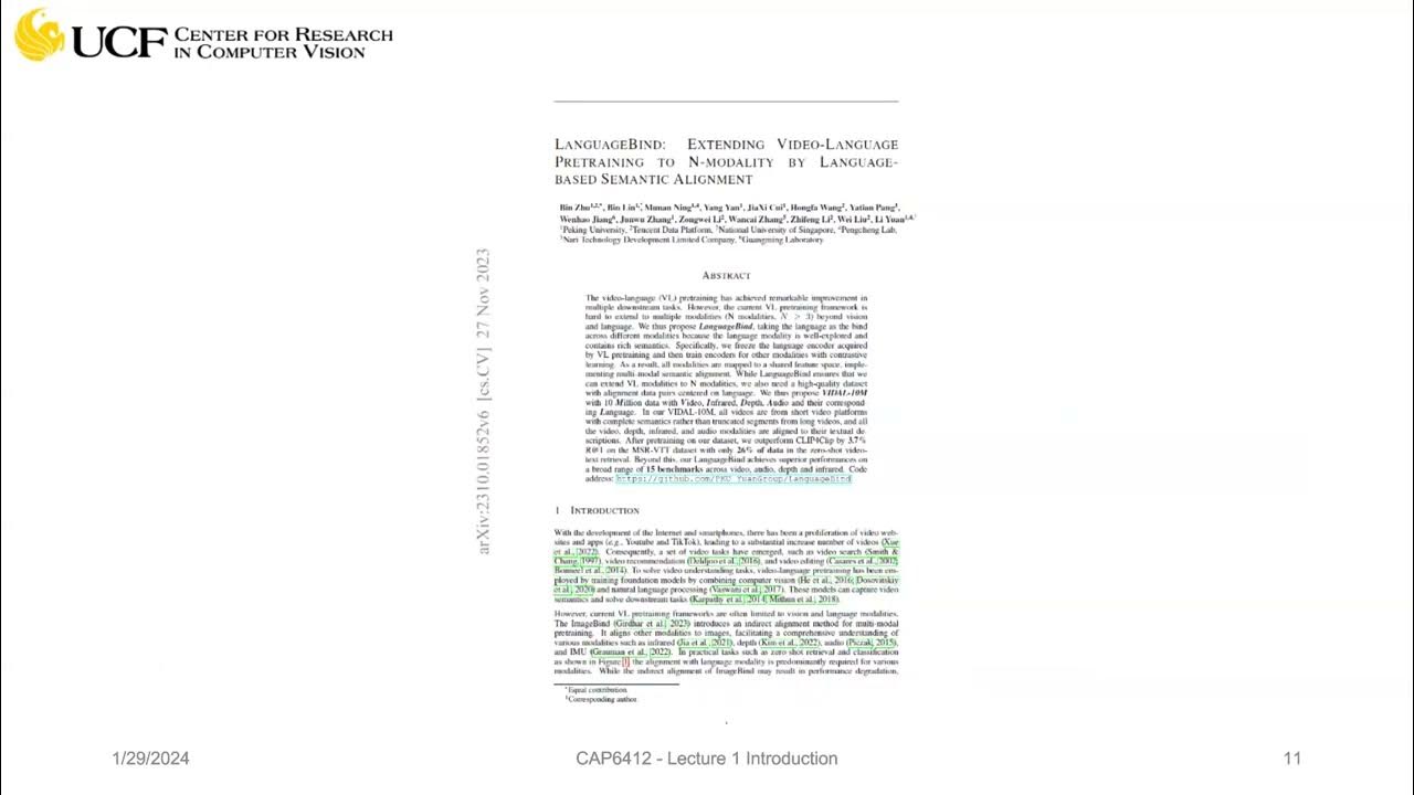 Lecture 6 - Visual-Language Models Introduction Part-III: Image-Bind, Language-Bind, LLaVA - YouTube