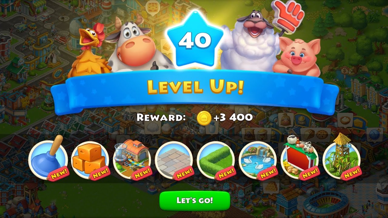 TOWNSHIP Level 40 Gameplay # 3 100 Township gold pass - YouTube