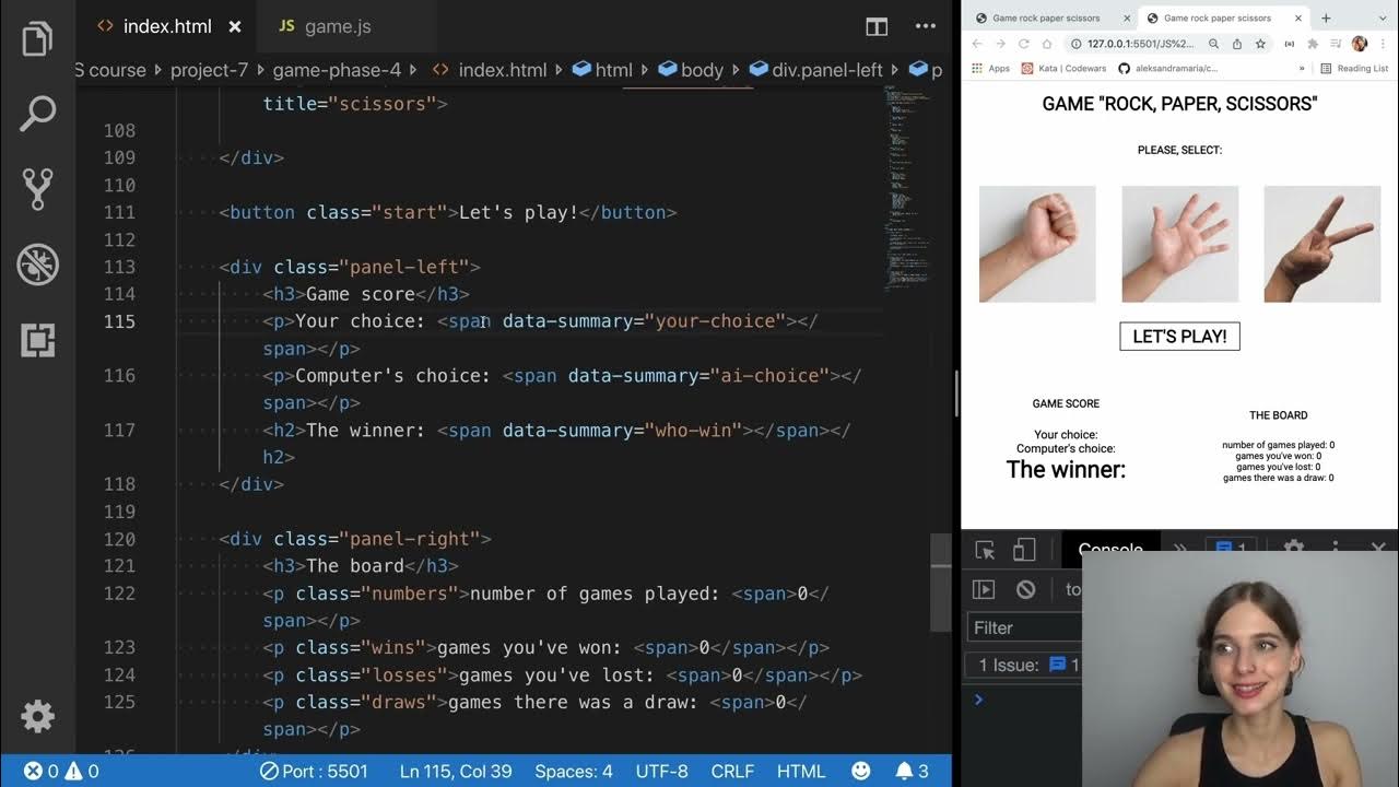 Rock-Paper-Scissors Game: Final Touches and Debugging in JavaScript [Project 7] - YouTube