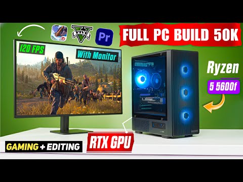 ₹50K Full PC Setup | Ryzen 5 5600F + RTX GPU with Monitor | Insane Performance 🤩