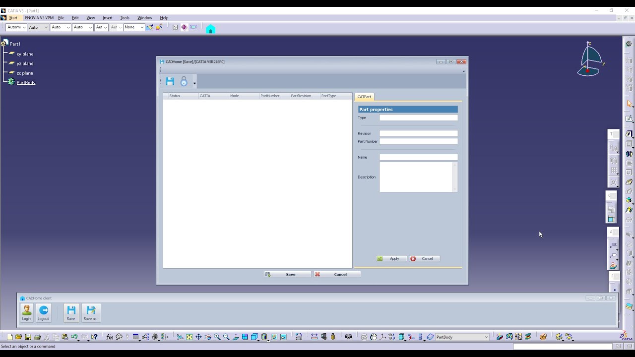 Save in PDM from CATIA CADHome C# MsAccess SQL CATIA V5 - YouTube