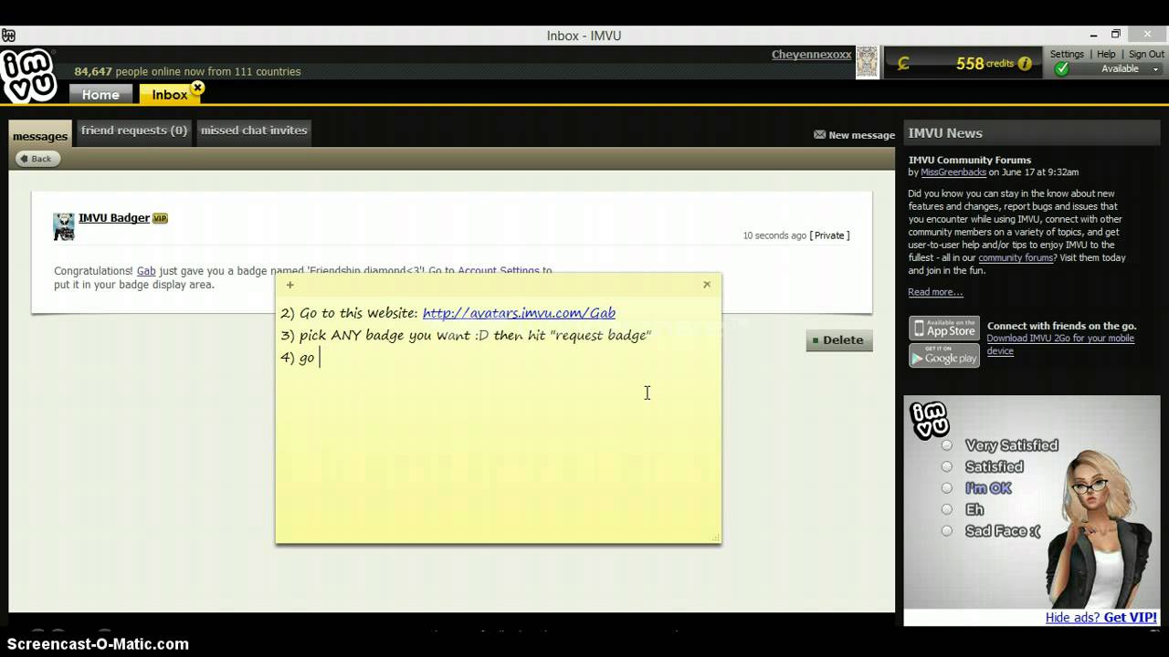 How To Get IMVU Badges! - YouTube