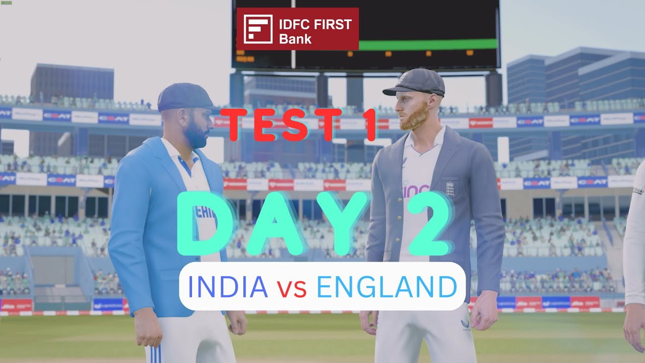 India vs England | First Test Match | DAY 2 | Cricket 24 Realistic ...