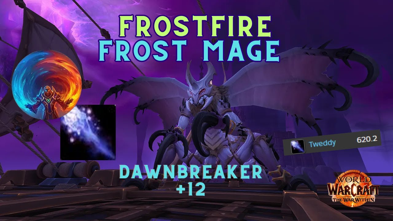 Frostfire Frost Mage | Dawnbreaker +12 | Undergeared Mage 620 - YouTube