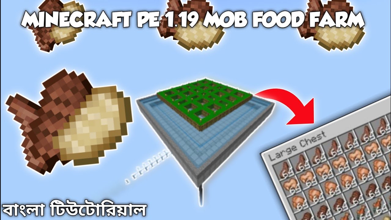 Minecraft Pe 1.19 Mob food farm || Minecraft Pe 1.19 || - YouTube
