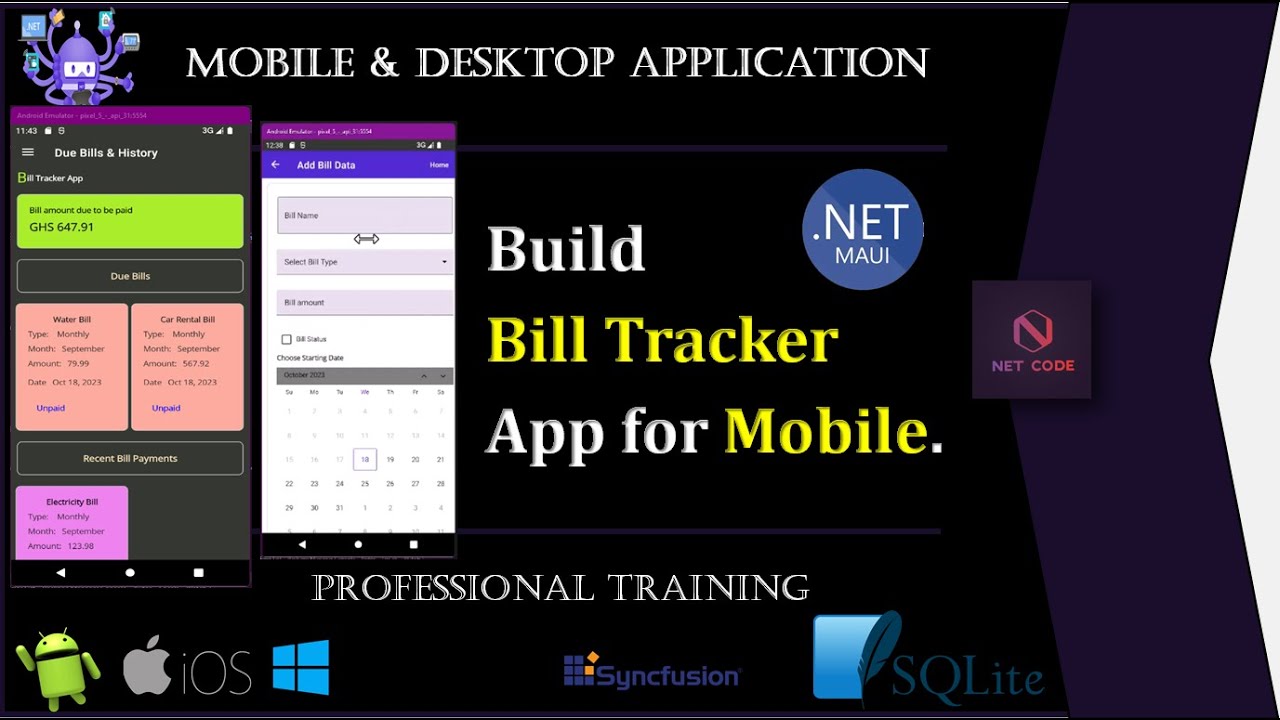 Net Maui Apps Build Bill Tracker Mobile App Using Maui Sqlite And Syncfusion Components