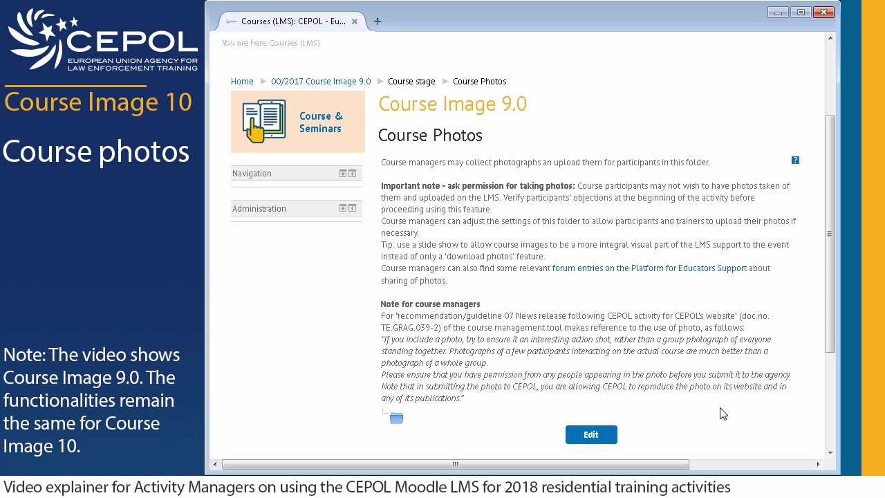 Course photos on CEPOL Course Image 10 - YouTube
