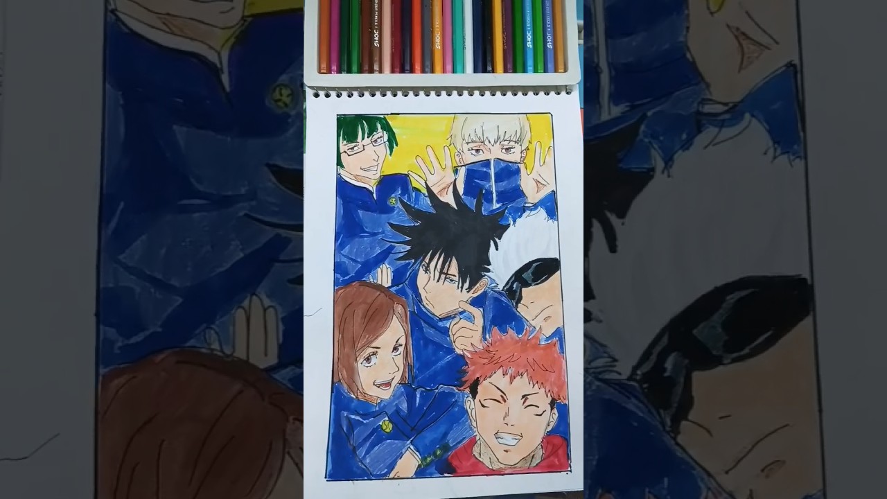 Drawing jujutsu kaisen team season 1 #jjk #gojo #itadori #fushigurotoji ...