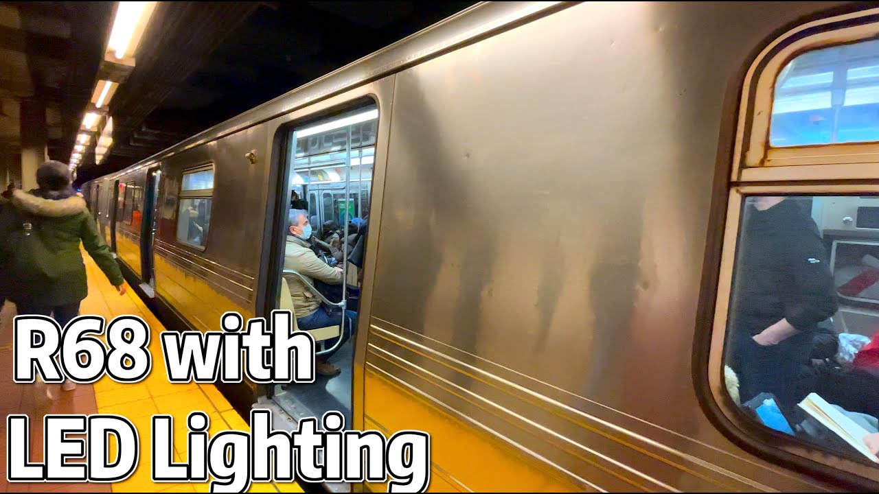 ⁴ᴷ⁶⁰ R68 Retrofitted with LED Interior Lighting Leaving Dekalb Avenue ...