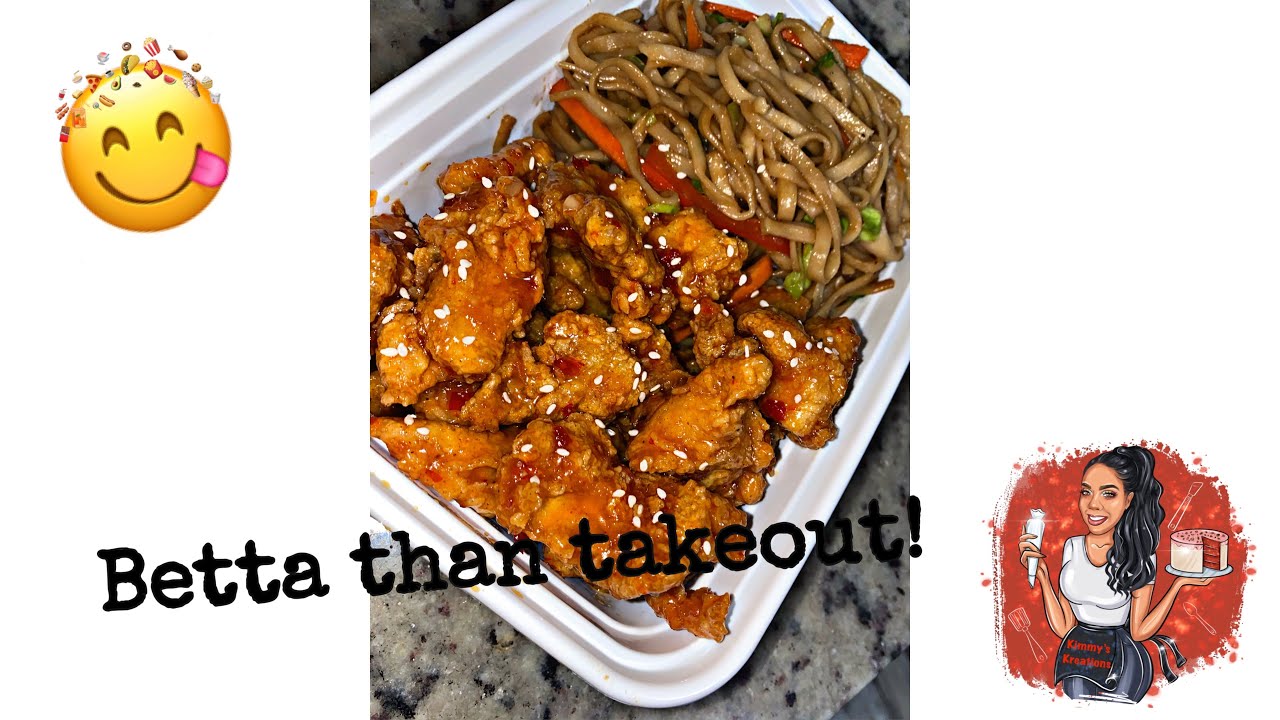 Momma's Betta Than Takeout: Sweet & Spicy Chicken W/Lo Mein - YouTube
