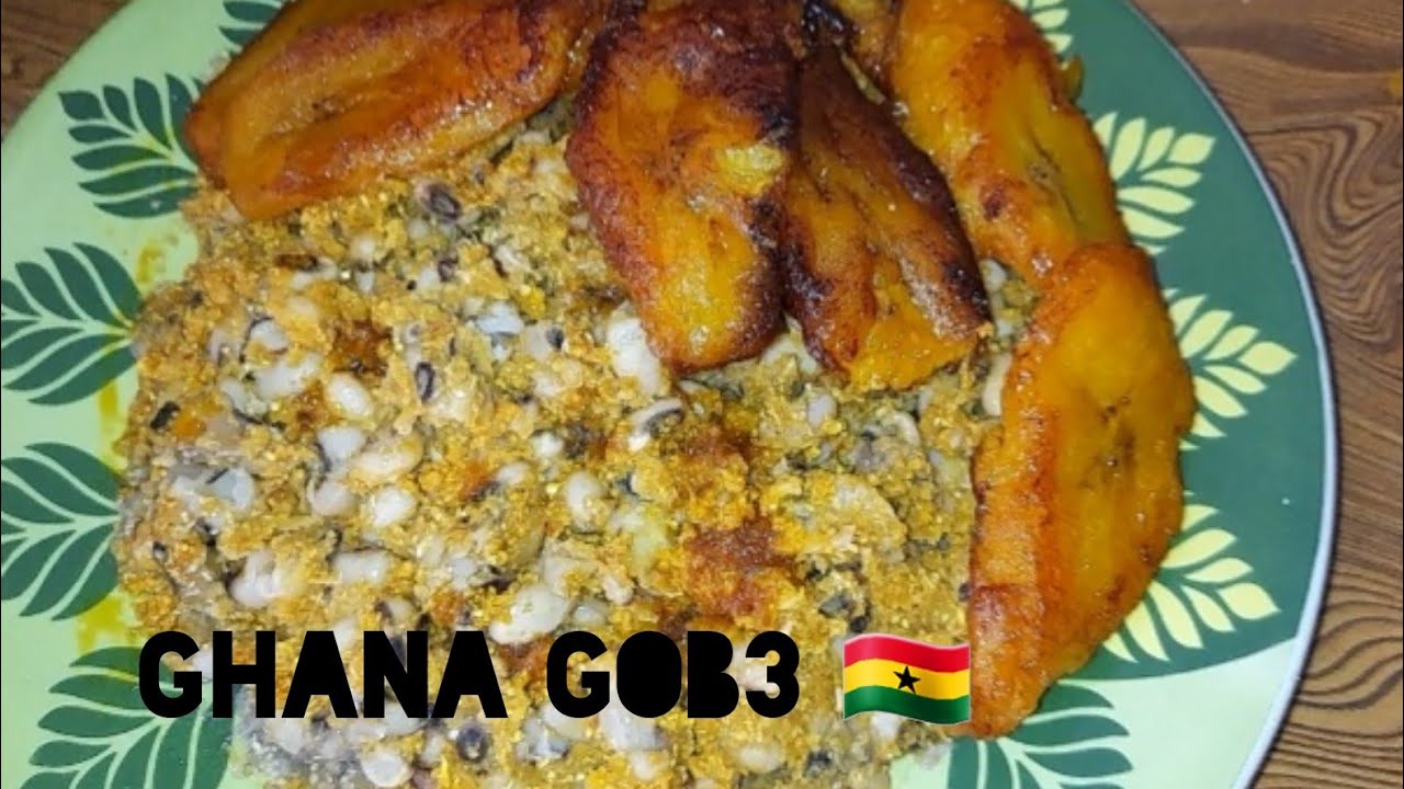 homemade Gari and beans/ Gob3/ york3 gari/ adua ne gari with fried ...