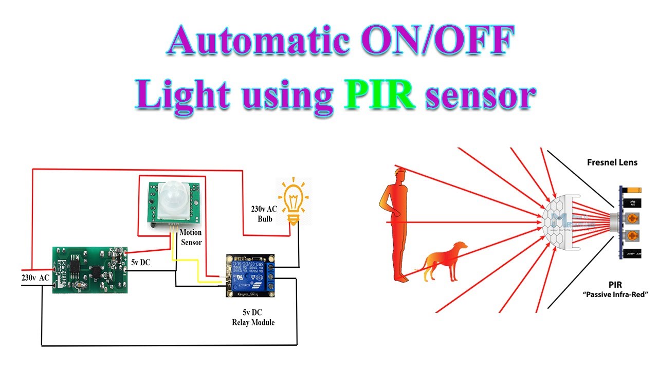 Automatic ON/'OFF Light(230v AC) Using PIR Sensor | Final Year Project ...