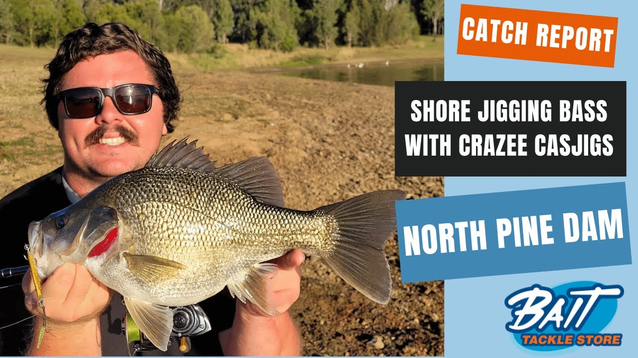 Shore Jigging Bass with Crazee Casjigs @ North Pine Dam - YouTube
