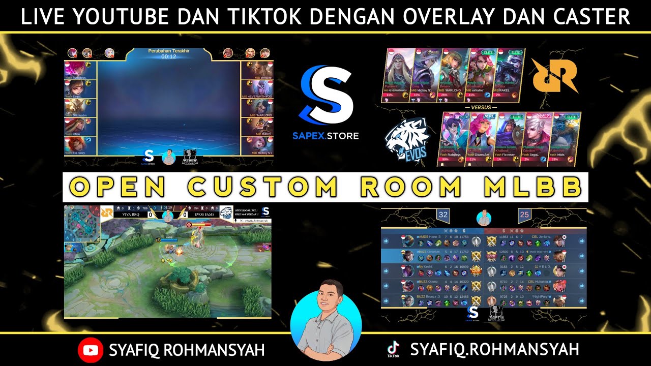 #22 OPEN CUSTOM ROOM MLBB OVERLAY DAN CASTER GRATIS LIVE YOUTUBE DAN ...