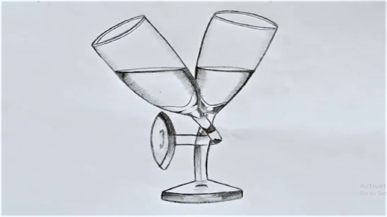 FANCY GLASS DRAWING EASY | PENCIL SHADING - YouTube