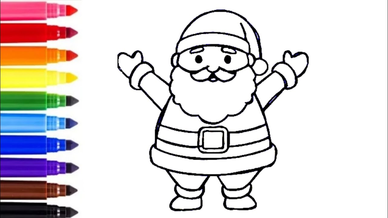 How to draw Santa Claus 🎅🏻 | Santa Claus Drawing, Painting and Coloring ...