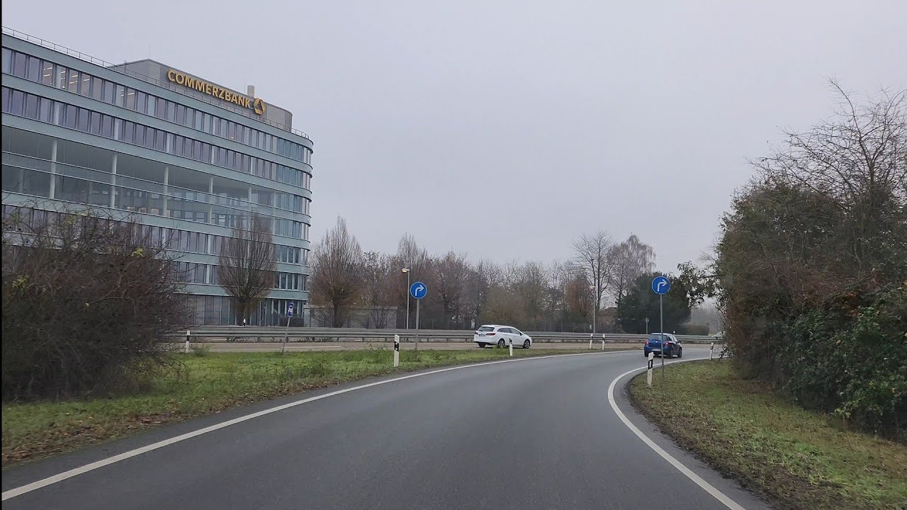 a drive from Steinbach to Frankfurt city center over highway A66 PLEASE ...