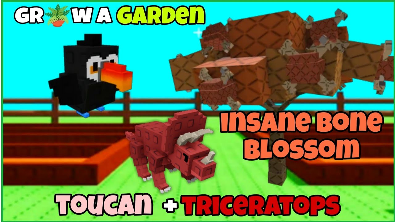 GROW A GARDEN: BONE BLOSSOM METHOD TOUCAN + TRICERATOPS - YouTube