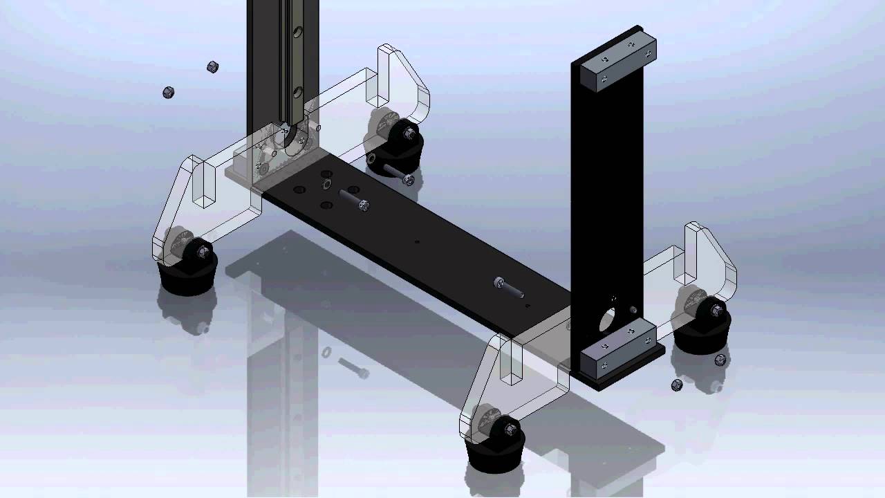 1.5 Attach base support leg to vertical plates - YouTube